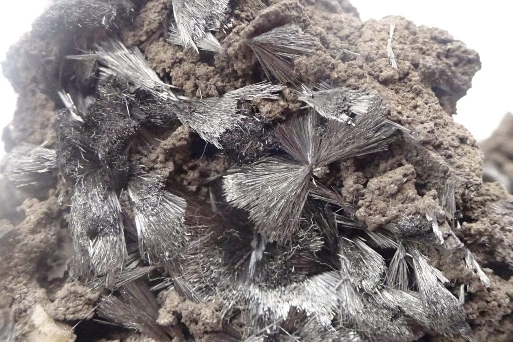 Pyrolusite en cristaux aciculaire, Roßbach Mine, Allemagne.