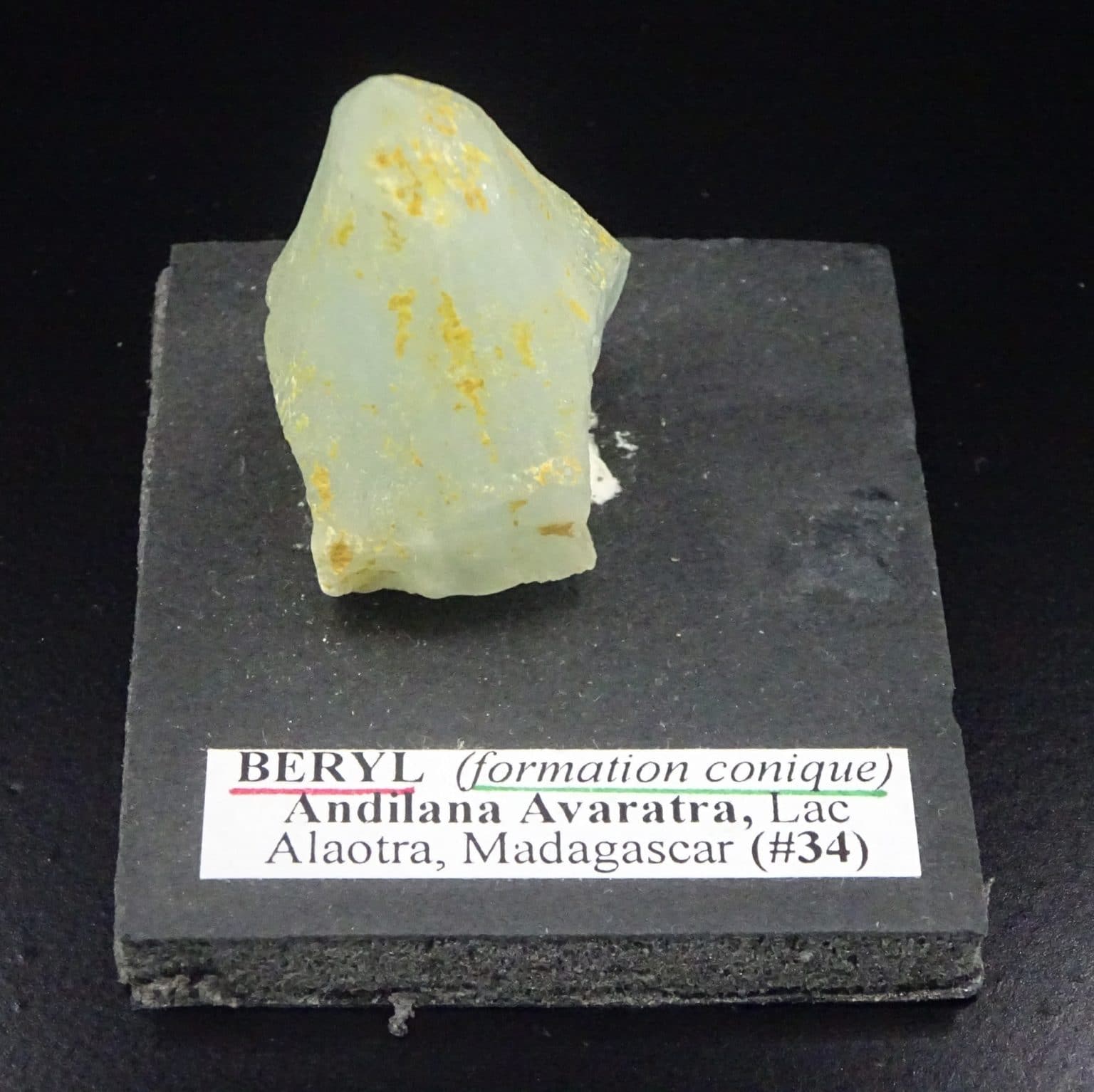 Béryl bleu, Andilana Avaratra, lac Aloatra, Madagascar.