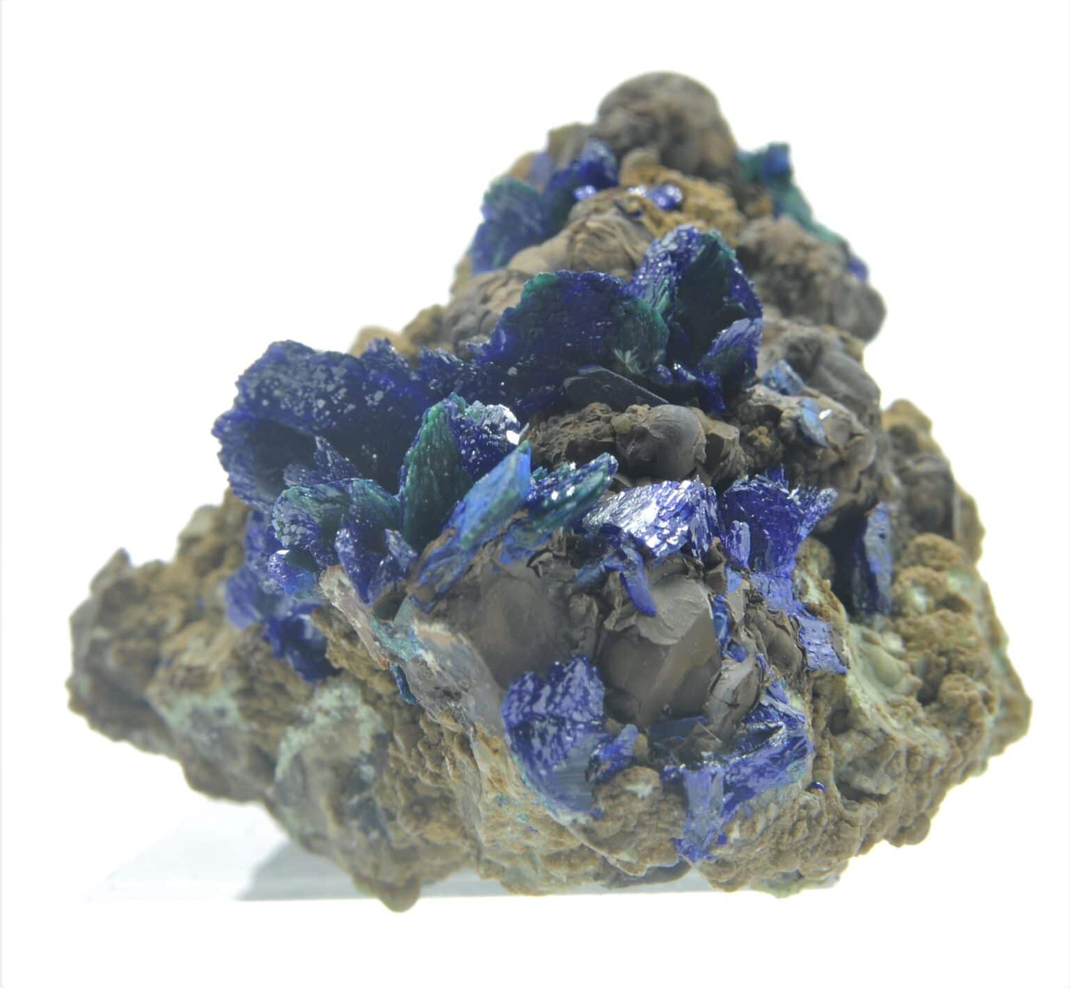 Chessylite (Azurite) et Malachite, Mines de Chessy, Rhône.