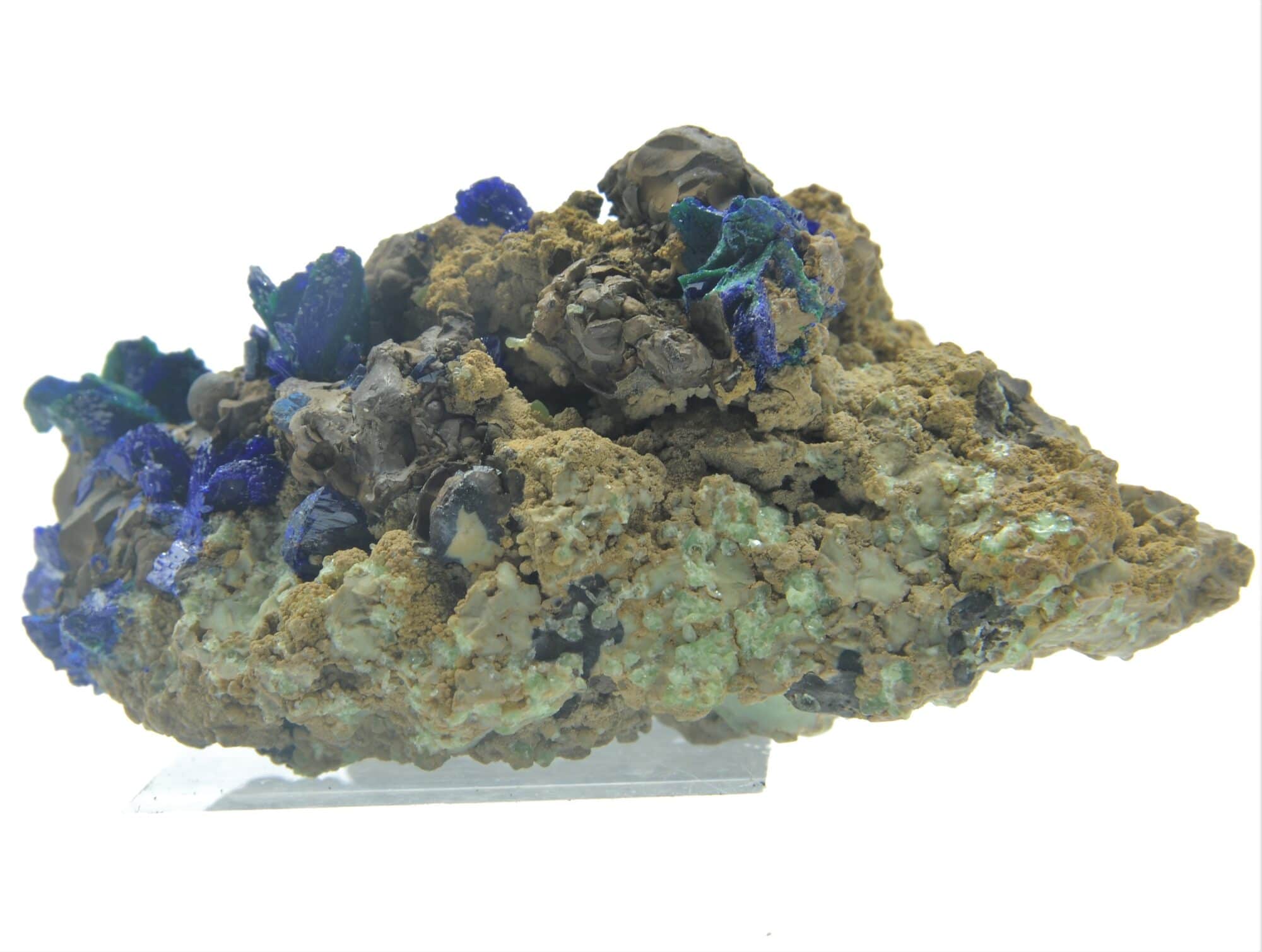 Chessylite (Azurite) et Malachite, Mines de Chessy, Rhône.