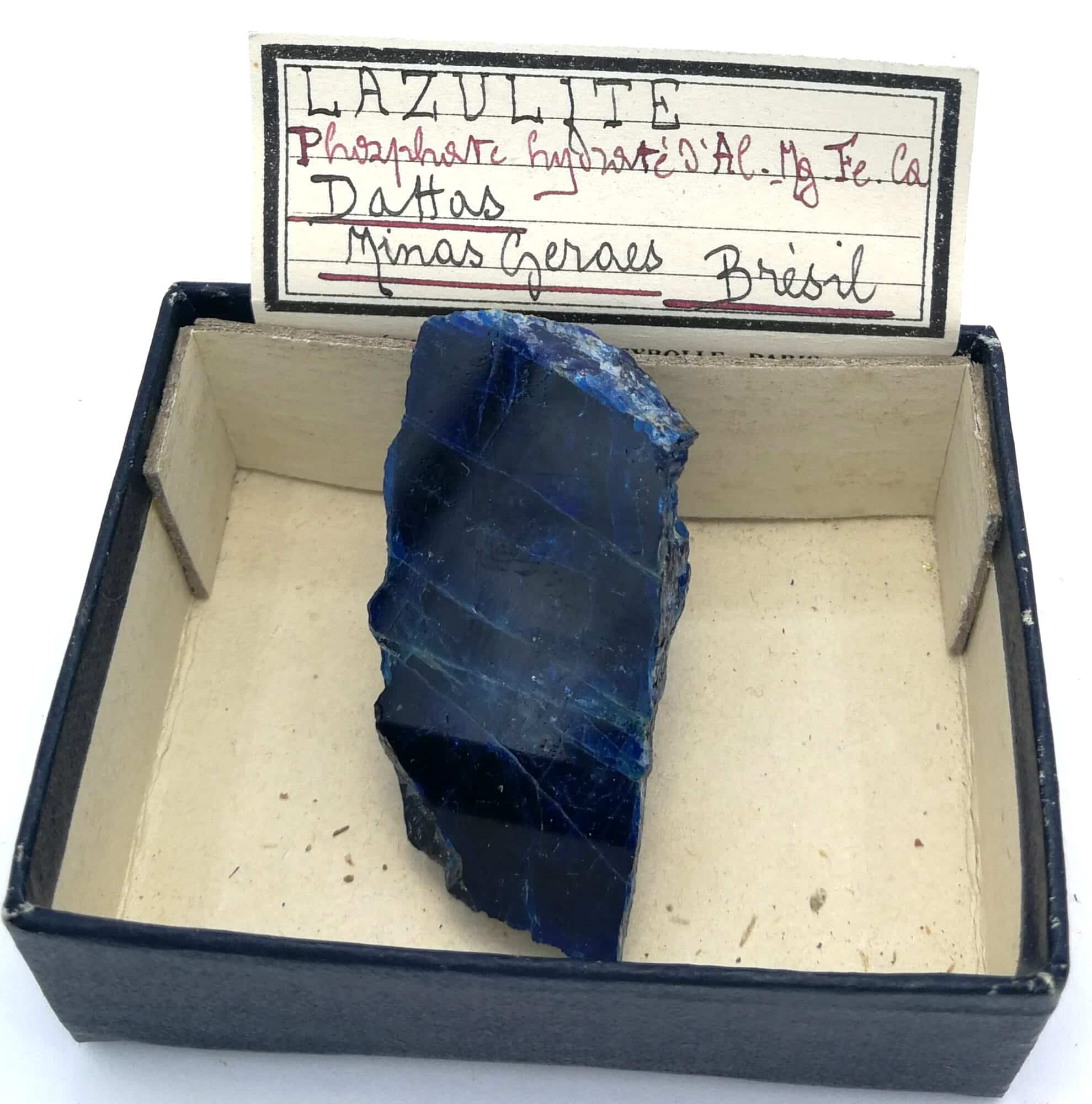 Lazulite, Dattas, Minas Gerais, Brésil (ex Deyrolle).